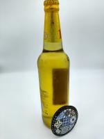 China Tinplate Metal Pin Badges , Round Barcelona Bottle Opener Button On 75mm for sale