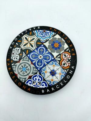 China Tinplate Metal Pin Badges , Round Barcelona Bottle Opener Button On 75mm for sale