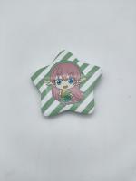 China Star Cute Girl Metal Pin Badges Pentagram Shape Stainless Iron Material for sale