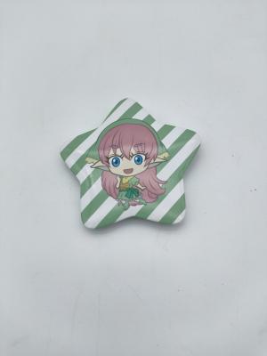 China Star Cute Girl Metal Pin Badges Pentagram Shape Stainless Iron Material for sale