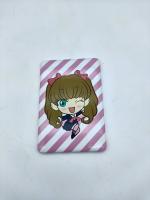 China Square  Custom Made Metal Badges Cute Girl  Tinplate Material Paper Stents for sale