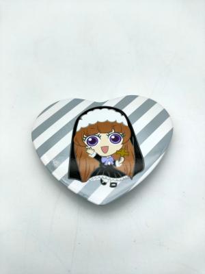 China Safty Promotional Metal Pin Badges Heart Cool Girl Pneumatic Pressure Processing for sale