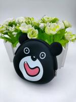China Black Bear Soft Silicone Toys Animal Coin Purse Blingbling Multiusage for sale
