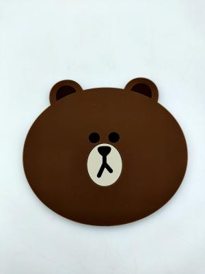China Fashion Design Soft Silicone Toys Drink Coasters Bear Shape Molding for sale