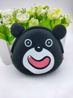 China OEM Soft Silicone Toys Reusable Bags Black Cartoon Bear Shape for sale