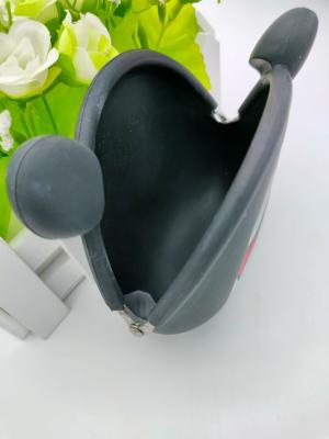 China OEM Soft Silicone Toys Reusable Bags Black Cartoon Bear Shape for sale