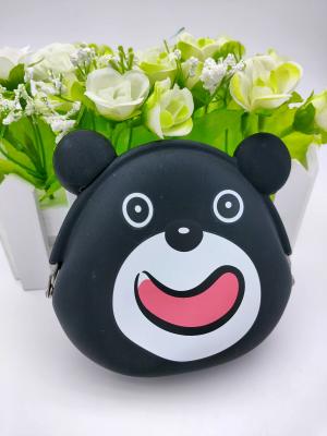 China bear Shape Soft Silicone Toys , ODM silicone animal coin purse for sale