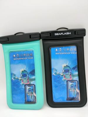 China TPU PVC Waterproof Bag , 20.5cm Watertight Bag For Phone Green for sale