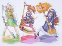 China Offset Printing Acrylic Stand Figures Pedestal Display Stands 11cm X 6.5cm for sale