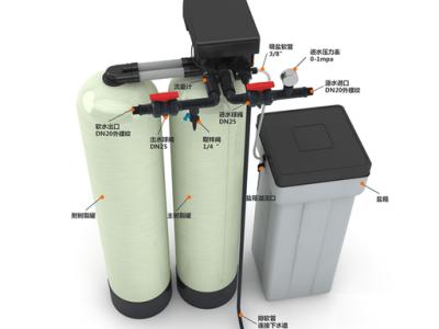 China Duplex Tank Water Softening Equipment Dual Tank Operation High Capacity Resin Hotel Laundry Application for sale