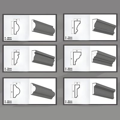 China Modern Stucco Door Trim For Family Villa Residential Eaves Eps Foam Molding 2000*112mm*16cm for sale