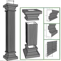 China Building Materials EPS Roman Pillar Mold With Lines Stripes For Outdoor Column Designs for sale
