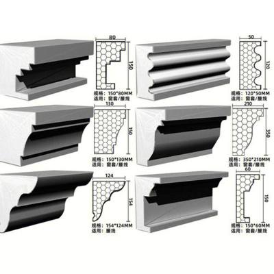 China Decorative White Polystyrene Line EPS Profile Exterior Wall Foam Moulding For Building Facade Decoration for sale