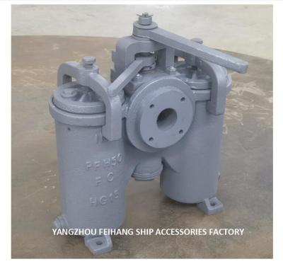 China JIS F7208 H-Type Duplex Oil Strainer 5K 40A Cast Iron Marine Fuel Filter for sale