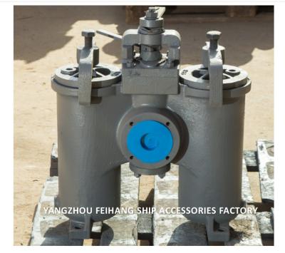 China JIS F7208 Marine Duplex Oil Strainer 5K 100A H Type Cast Iron Duplex Oil Filter for Shipbuilding for sale