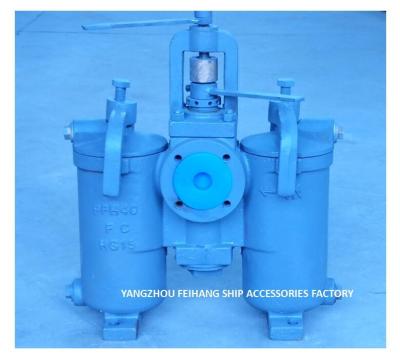 China JIS F7208 5K Duplex Oil Strainer H-Type Marine Cast Iron 25A Flanged Fuel Filter for sale