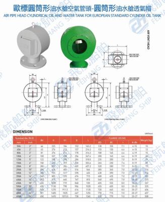 China Marine Cylindrical Air Tube Head Cyl for Ship Accessories 50mm to 300mm for sale