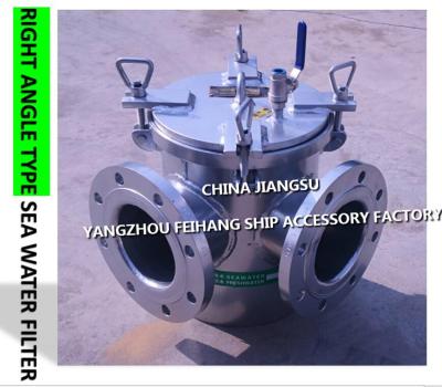 China Carbon Steel Galvanized Basket Type Seawater Filter BRS125 CB/T497-94 Right Angle 125mm for sale