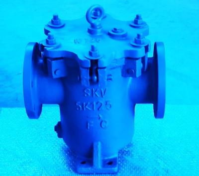 China Cast Iron Cylindrical Sea Water Filter 5K 125A S-Type Right Angle Flange for sale