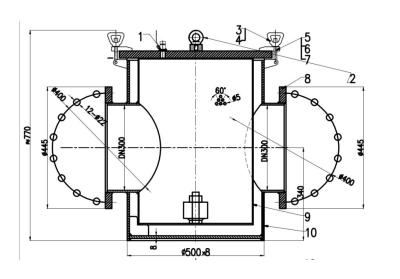 China Marine Sea Water Filter AS300 CB/T497-2012 Suction Coarse Water Strainer 300mm for sale