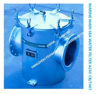 China Carbon Steel Galvanized Seawater Filter MODEL-A250 CB/T497-94 for Main Machine Pump for sale