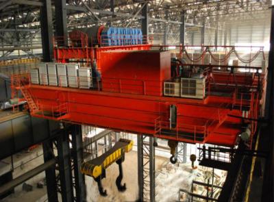 China 32 Ton Foundry Overhead Eot Crane Double Beam Steel Mill Crane Cabin Control for sale