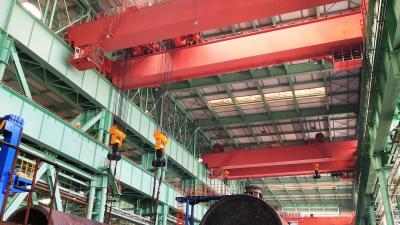 China 25Ton Double Girder Bridge Crane Overhead Cabin Controlling with  Electric Hoist for sale