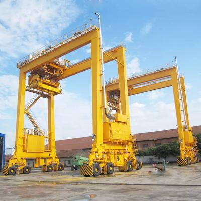 China Heavy Duty 5 - 500t RTG Rubber Tyre Gantry Crane For Outdoor boxed shape for sale