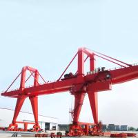China Heavy Duty 5 - 500t RTG Rubber Tyre Gantry Crane For Outdoor boxed shape for sale