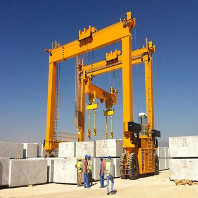 China Straddle Carrier Rubber Tyre Gantry Crane Mobile Container Crane 35 ton 41 ton for sale