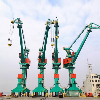 China Cabin Control  30ton Harbour Portal Crane Dock Jib Gantry Crane Four Link Type for sale