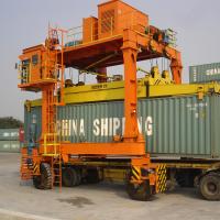 China Wheeled Container Rubber Tyre Crane RTG Model 30ton Double Beam for sale