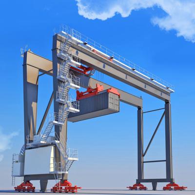 China RTG Rubber Tyre Container Lifting Gantry Crane 22m 30m 35t for sale