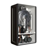 China 32-42kW Wall Mounted Gas Condensing Boiler Black Case High Efficiency Dual Function for sale