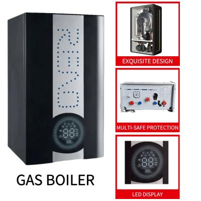 China Gas Condensing 32/42kW Wall Mounted Boiler Black Stainless Steel Dual Function Hot Water for sale