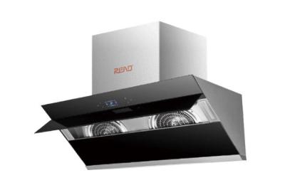 China Black Wall Mount Range Hood 600mm 900mm 600m3h Touch Control LED Light Kitchen Extractor for sale