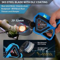 China KOMOK Electric Tree Pruning Shears With SK5 Blades 2pcs 2000mAH Battery for sale