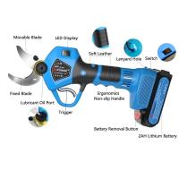 China Lightweight Electric Garden Pruners , 30mm Blue Cordless Hand Pruners for sale