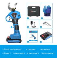 China Lightweight Electric Garden Pruners , 30mm Blue Cordless Hand Pruners for sale