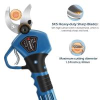 China Cordless Electric Battery Operated Pruning Secateurs Plastic Material Navy Blue Color for sale