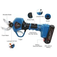 China Cordless Electric Battery Operated Pruning Secateurs Plastic Material Navy Blue Color for sale
