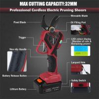 China 32mm Electric Pruning Shears Cordless Tree Branch Pruner Battery Powered Secateurs,6-8 Working Hours for sale