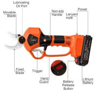 China 40mm Orange Cordless Pruning Shears Electric With Handguard 1000W for sale