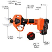 China Wireless Electric Cordless Pruning Shears 40mm With 2 Rechargeable Batteries 21V for sale