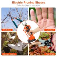 China 40mm Electric Cordless Pruning Shears with LED Display and Handguard for Professional Garden Work for sale