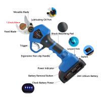 China ABS Plastic Electric Garden Pruners Loppers 30mm With 2 Pcs 2000mAh Battery for sale
