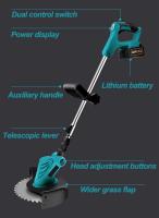 China Lightweight Garden Electric String Trimmer With Wheel 2Ah Battery for sale
