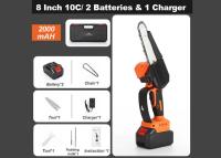 China 220V Cordless Electric Chainsaw , Anti Slip Cordless Mini Chainsaw 8 Inch for sale