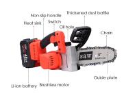 China Brushless Electric Battery Chainsaw CS09 8 In. 21V Lithium Ion for sale