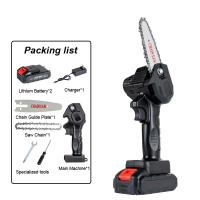 China Mini 4 Inch Cordless Electric Chainsaw With Security Lock Handheld Small Chain Saw for sale